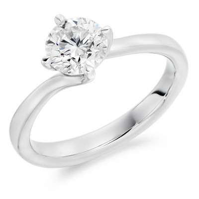 Round Brilliant Solitaire with Plain Shoulders Engagement Ring | SP ...