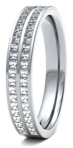 Diamond Set Princess Cut, Double Row Channel | SP GREEN & Co